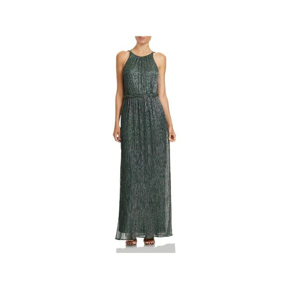 Halston Heritage | Dresses | Halston Womens Green Braided Waist Strappy ...